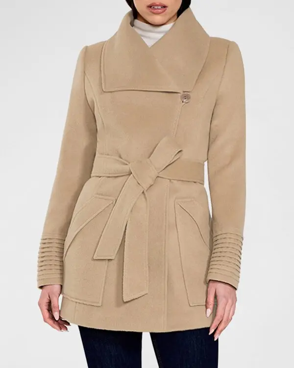 Sentaler Belted Alpaca Wrap Coat - Camel