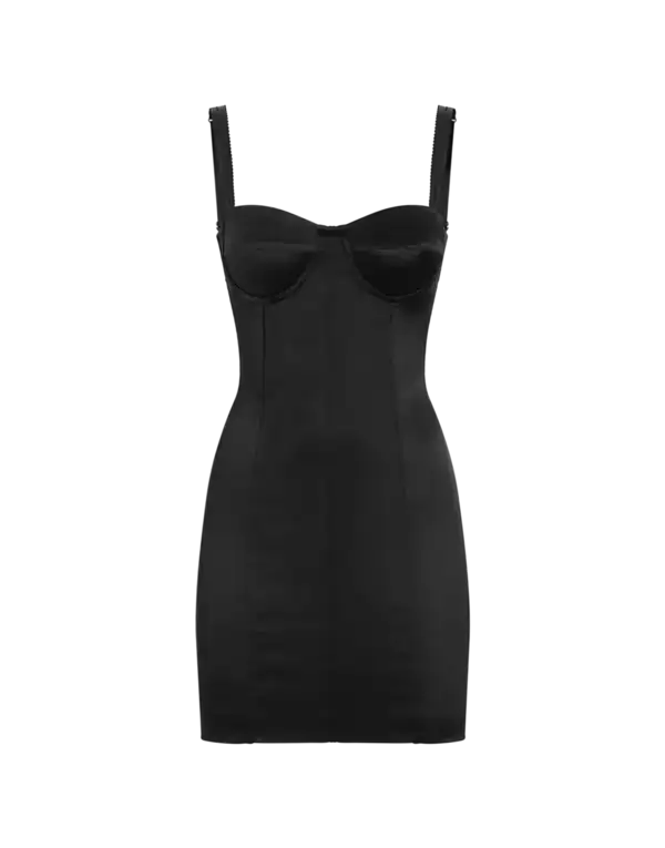 black dress dolce & gabbana Dolce Gabbana New W/O Tag. Authentic Black Viscose Pleated Stretch Belt  Dress main image 0