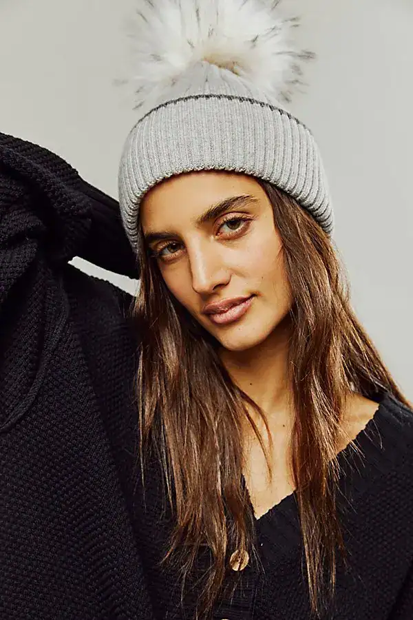Free People Orbit Pom Beanie In Grey - 56% Off | Editorialist display picture 2