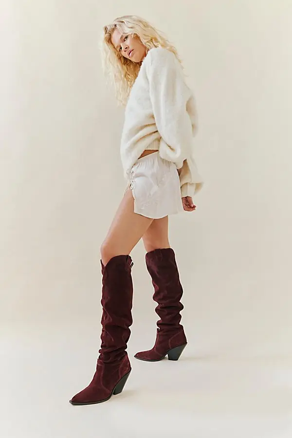 Free People Triple Crown Over-the-knee Boots - Espresso Suede