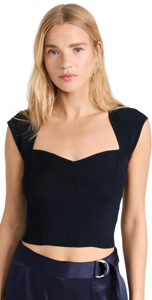 Simkhai Abia Cropped Tee - Midnight