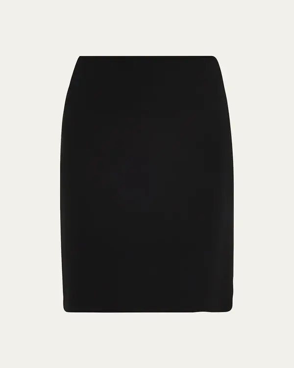 Giorgio Armani Silk Cady Pencil Skirt - Solid Black