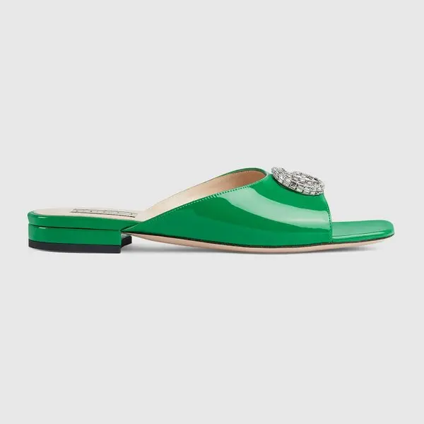 Gucci Double G Slide Sandal Leather - Green | Editorialist