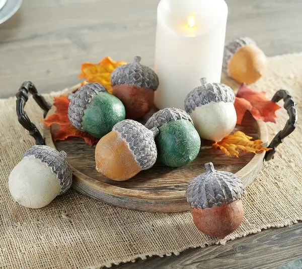 VALERIE PARR HILL As Is Set Of 8 Decorative Acorns Valerie
