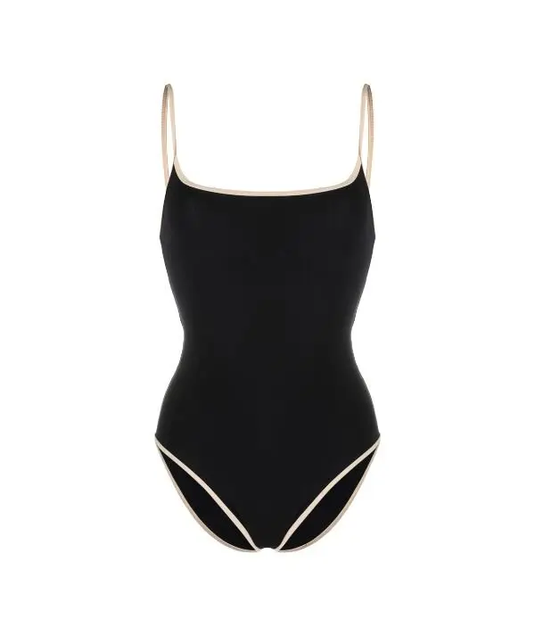 TOTÊME Striped-edge Swimsuit - Black