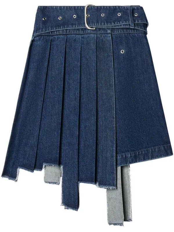 Off-White Pleated Denim Skirt