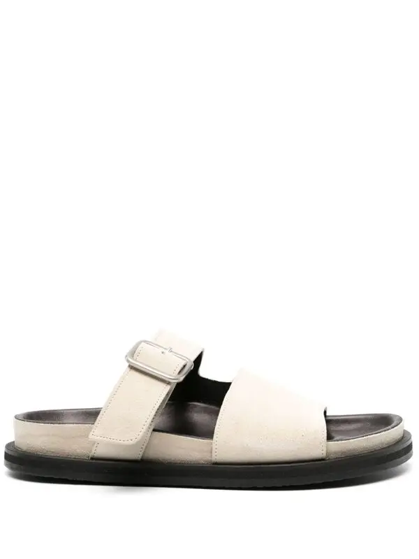Studio Nicholson Buckle-Fastening Suede Sandals In White - 20% Off  