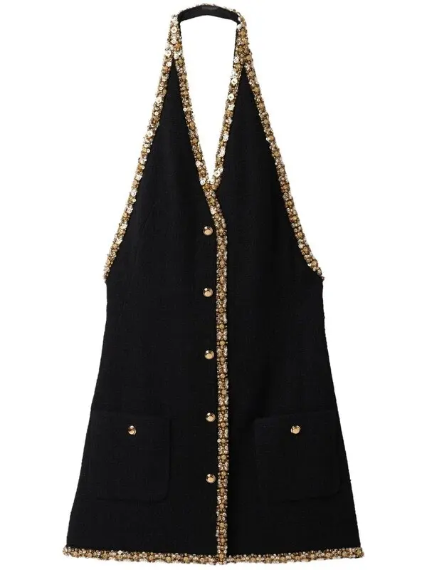 Miu Miu Embroidered Tweed Mini Dress