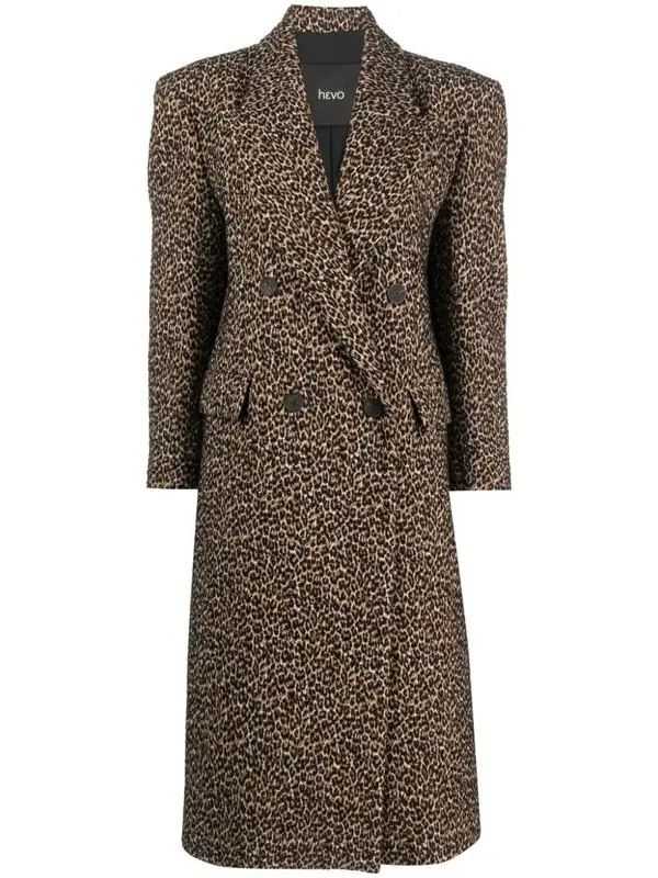 HEVO Martina Leopard-print Virgin Wool Coat