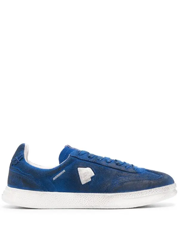 ADER ERROR Logo-embroidered Suede Sneakers - Blue