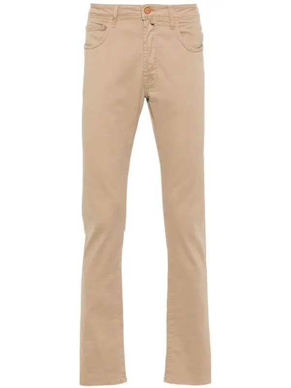 Incotex Low-rise Slim-fit Trousers - Neutrals