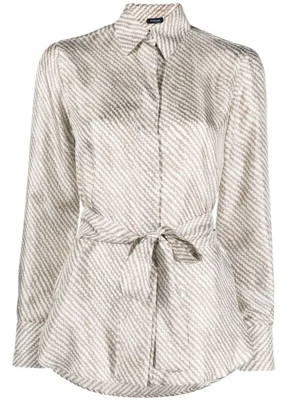 Kiton Abstract-print Silk Shirt