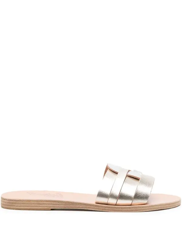 ANCIENT GREEK SANDALS Filenada Leather Slides - Gold