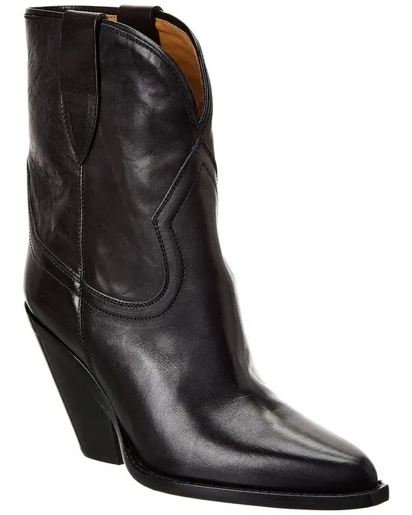 Buy Isabel Marant Étoile Leyane Leather Boot - Black At 46% Off ...