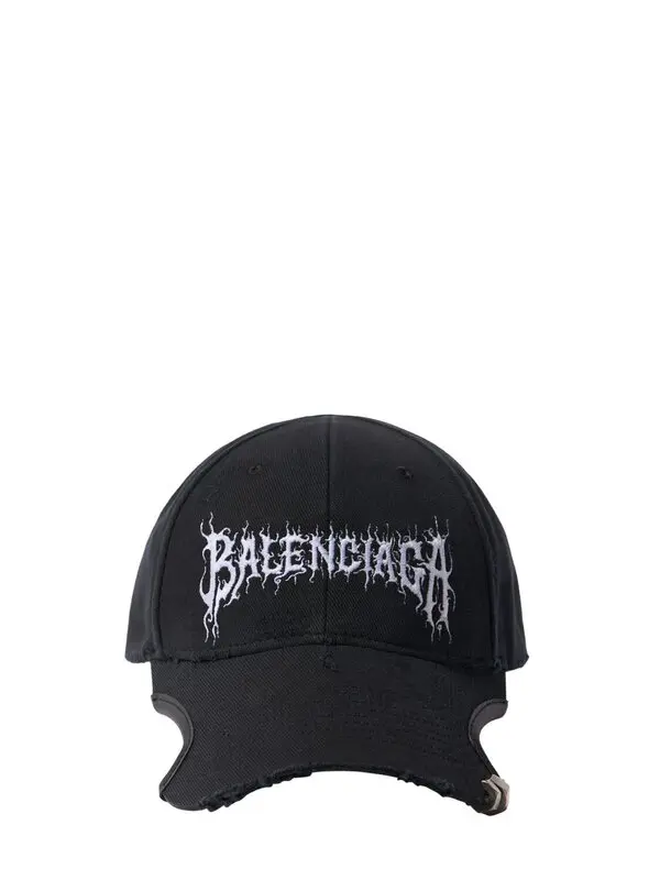 Balenciaga Lny Logo Cotton Drill Cap - Washed Black | Editorialist