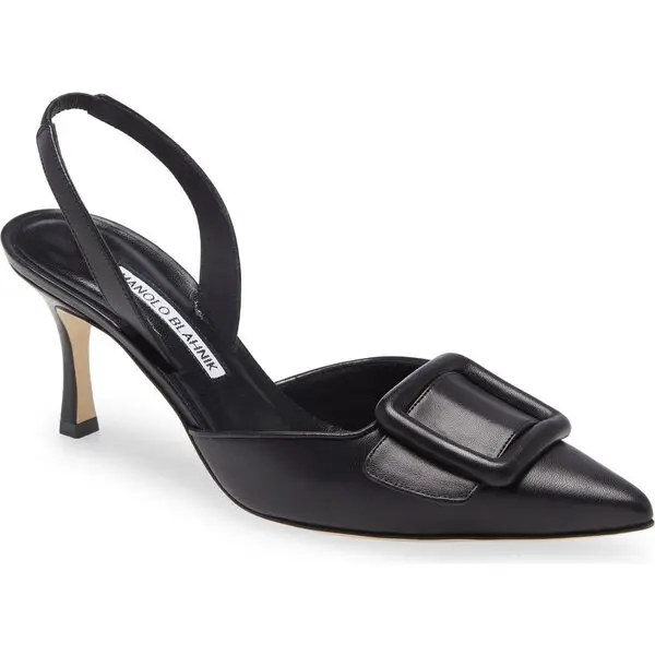Manolo Blahnik Maysli Buckle Slingback Pumps