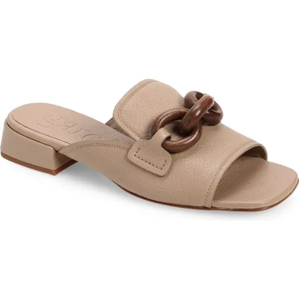 PEDRO GARCIA Enna Leather Slide Sandal - Taupe Petitgrain