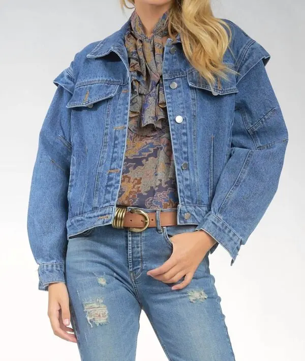 Buy Elan Muscle Jean Jacket In Denim - Multi At 37% Off | Editorialist