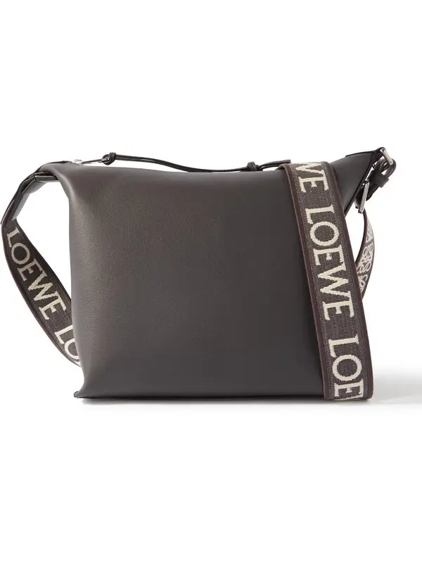 Loewe Cubi Leather Messenger Bag - Gray