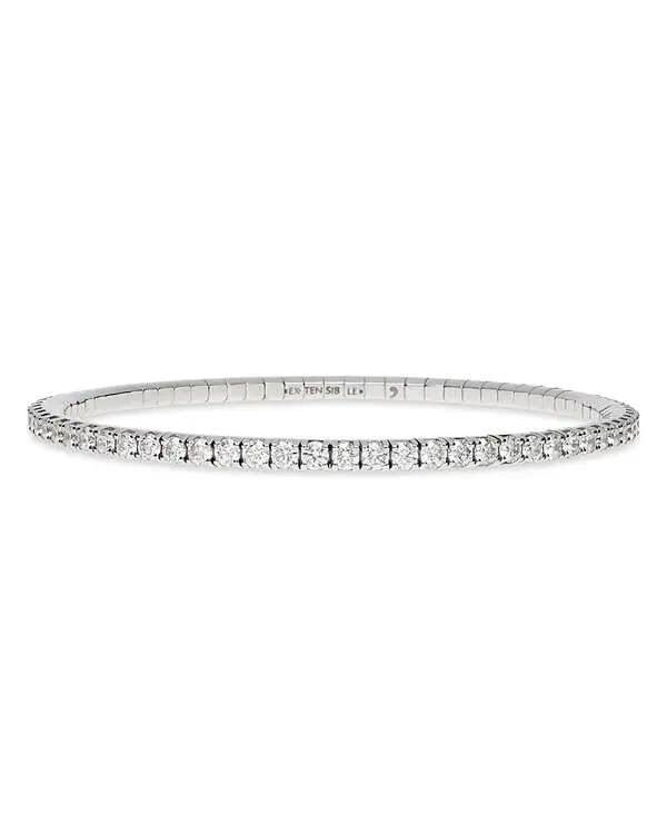 EXTENSIBLE 18k Yellow Diamond Tennis Bracelet - White