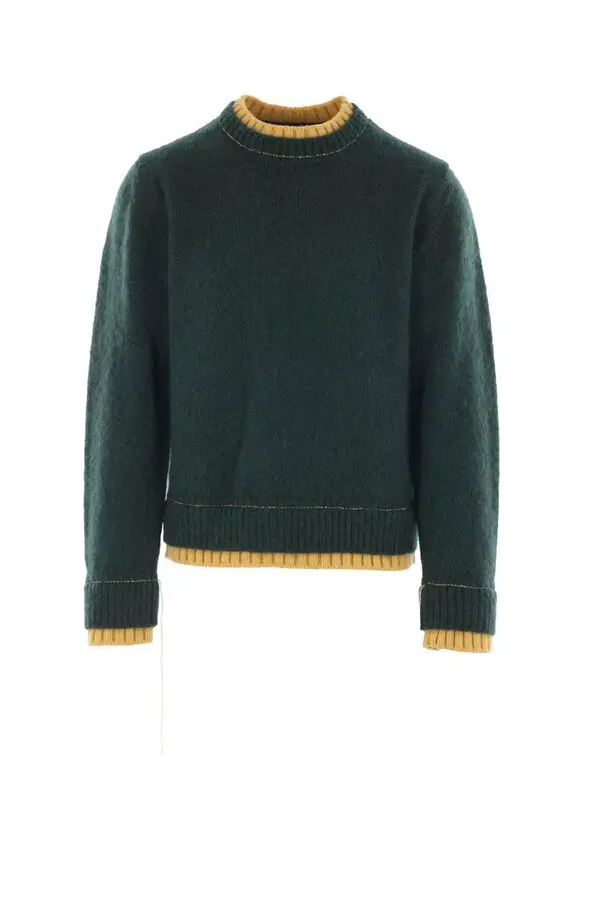 Sacai Mohair-blend Knit Sweater - Green