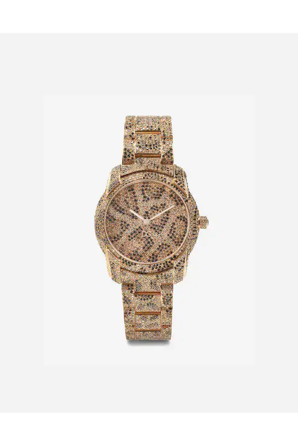 Dolce & Gabbana Dg7 Leo Watch In Red With Brown And Black Diamonds ...