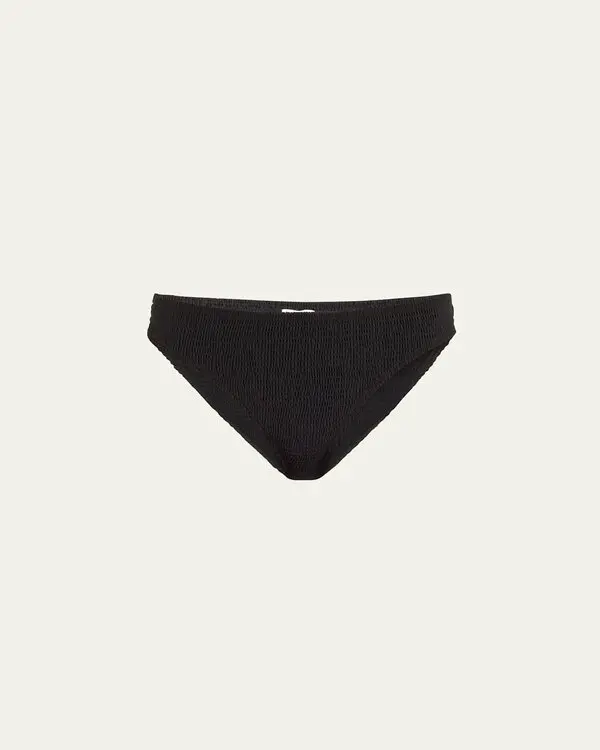 TOTÊME Smocked Bikini Bottom - Black
