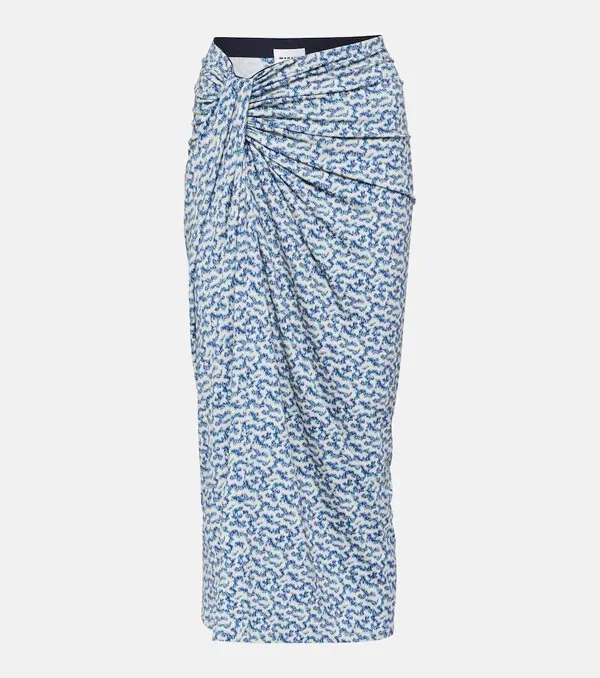 MARANT ETOILE Jeldia Printed Midi Skirt - Blue
