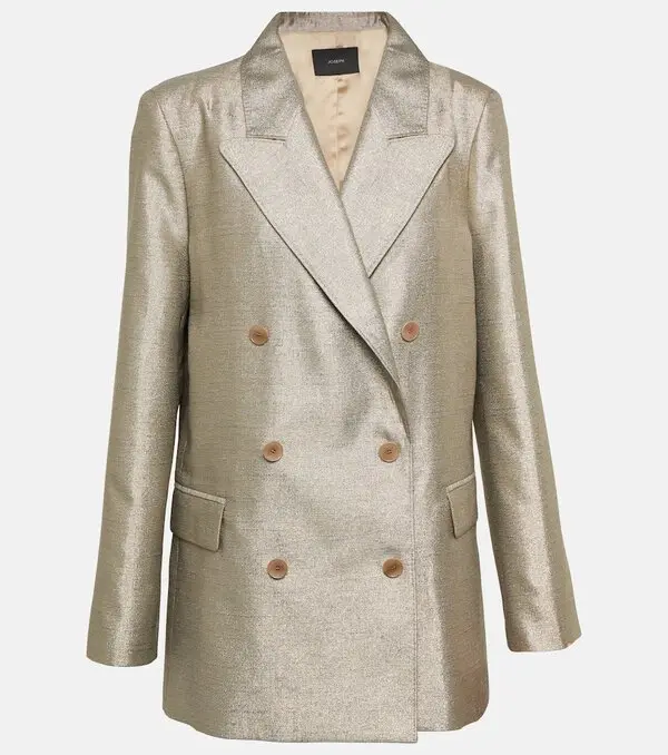 JOSEPH Chapone Metallic Oversized Blazer - Silver