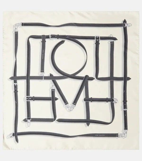 TOTÊME Printed Silk Twill Scarf - White