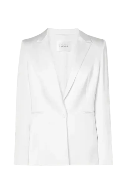 Galvan Sculpted Satin Blazer - White