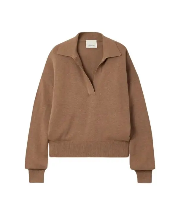 Isabel Marant Galix Knitted Polo Shirt - Brown
