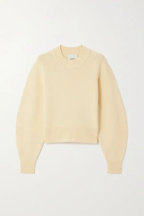 Isabel Marant Leandra Merino Wool And Cashmere-blend Sweater - Yellow
