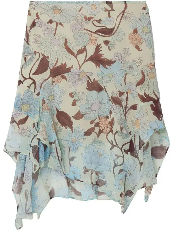 Stella McCartney Lady Garden-print Silk Chiffon Skirt