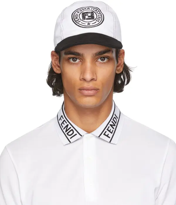 Buy Fendi Reversible Black & White Joshua Vides Edition Baseball Cap ...