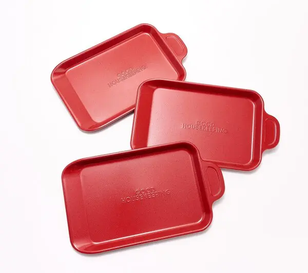 GOOD HOUSEKEEPING S/3 Relia-pan Nonstick Slide Out Pans