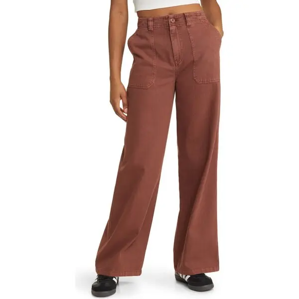 Bp. Utility Wide Leg Pants - Brown Chino