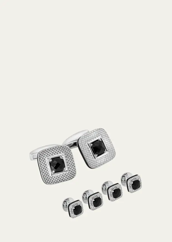 Tateossian Limited Edition Refratto Spinel Cufflink Shirt Stud Set