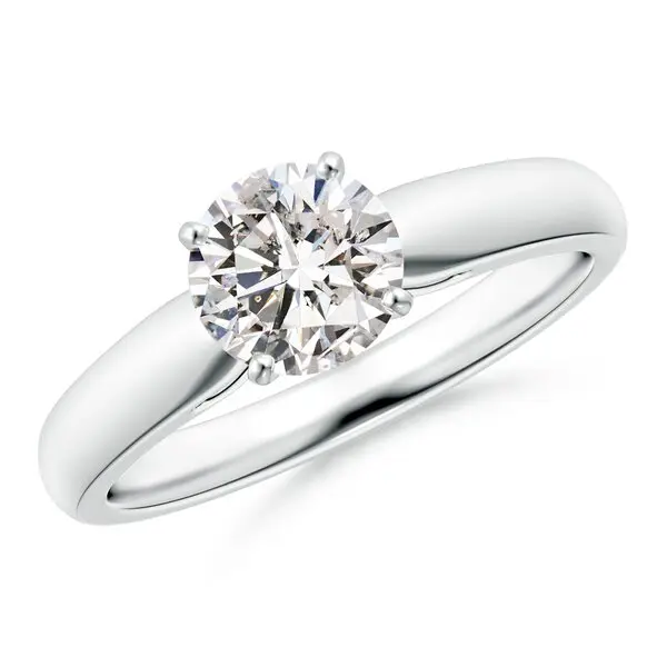 Buy Angara Classic Solitaire Diamond Rounded Cathedral Engagement Ring ...