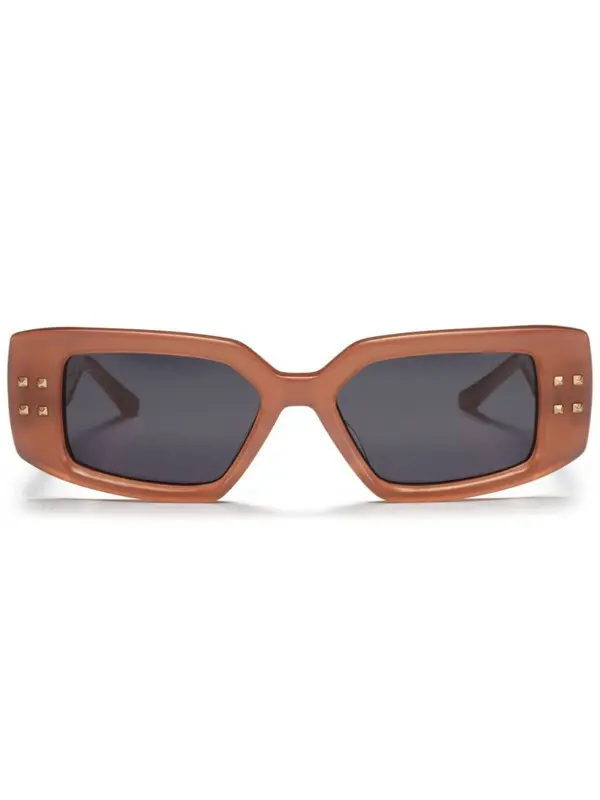 Valentino Garavani Rockstud Embellished Sunglasses - Brown