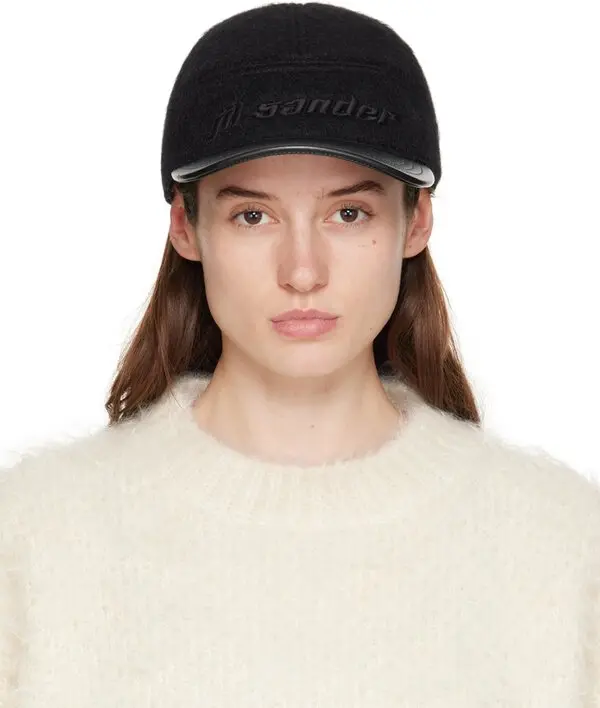 Jil Sander Embroidered Cap In 001 Black 75% Off Editorialist