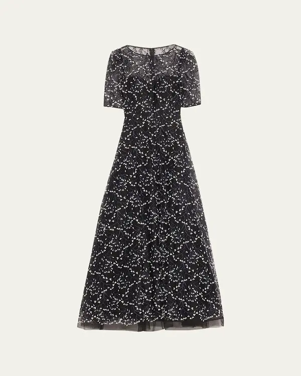 Rickie Freeman For Teri Jon 3d Lace Aline Gown