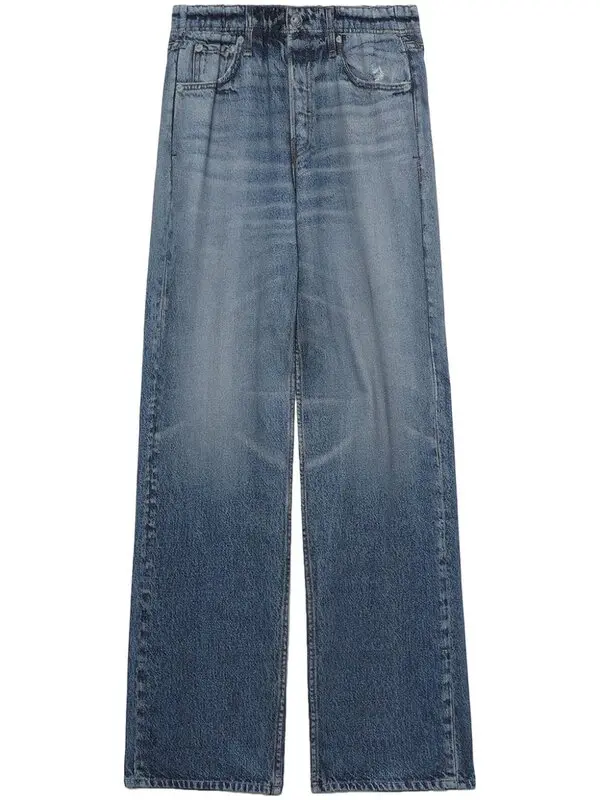 Rag & Bone Logan Mid-rise Wide-leg Jeans - Blue