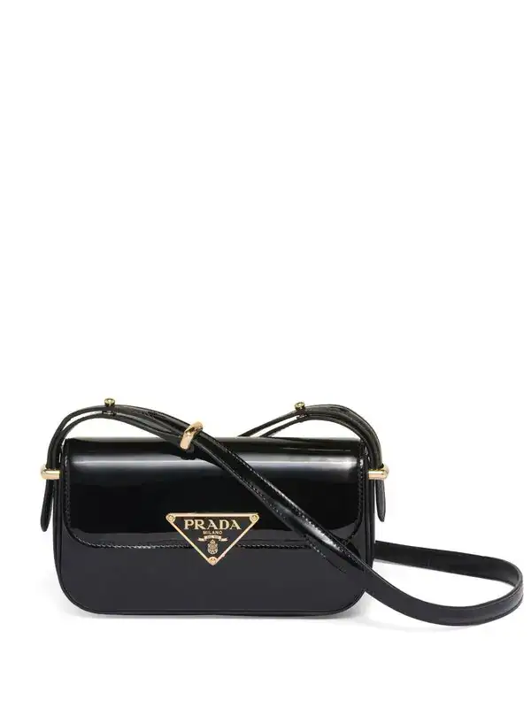 ショルダーバッグ PRADA LOGO LEATHER SHOULDER TOTE BAG Prada Logo-Plaque Leather Shoulder Bag - Black - 20% Off