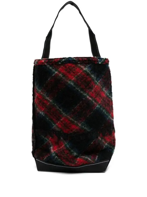 COMME DES GARÇONS TAO X Tembea Checked Tote Bag