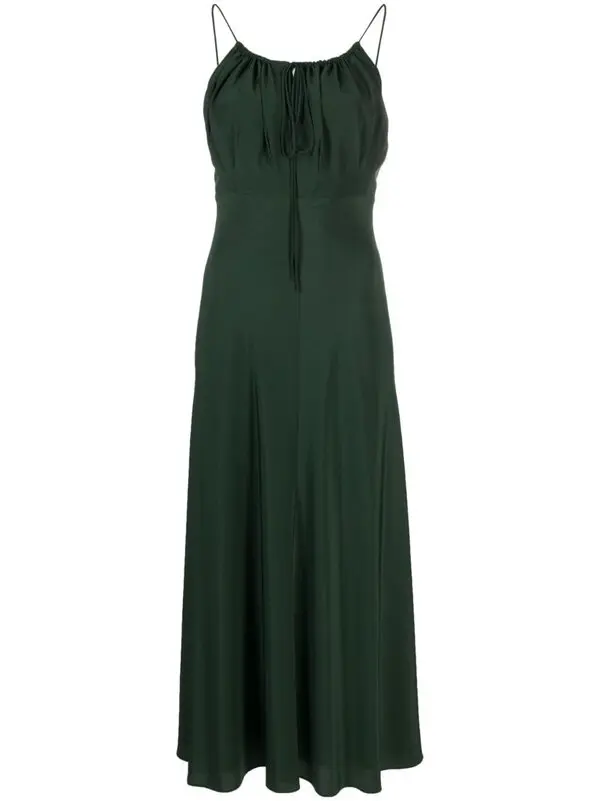 TOTÊME Gathered Silk Midi Dress
