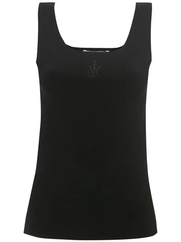 JW Anderson Anchor-embroidered Tank Top - Black