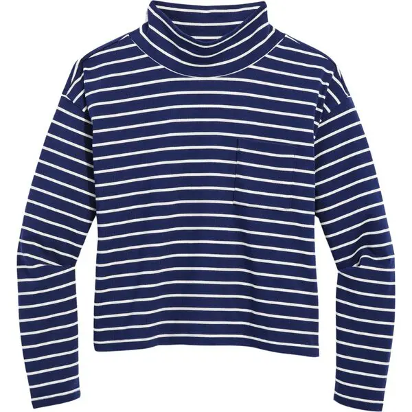 Vineyard Vines Jamestown Relaxed Fit Stripe Organic Cotton Top - Navy/marsh