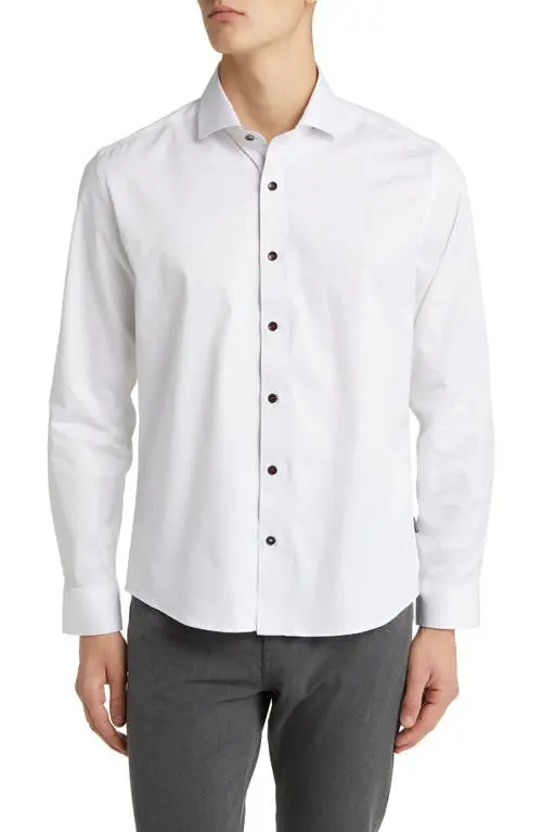 Stone Rose Drytouch® Performance Sateen Button-up Shirt - White