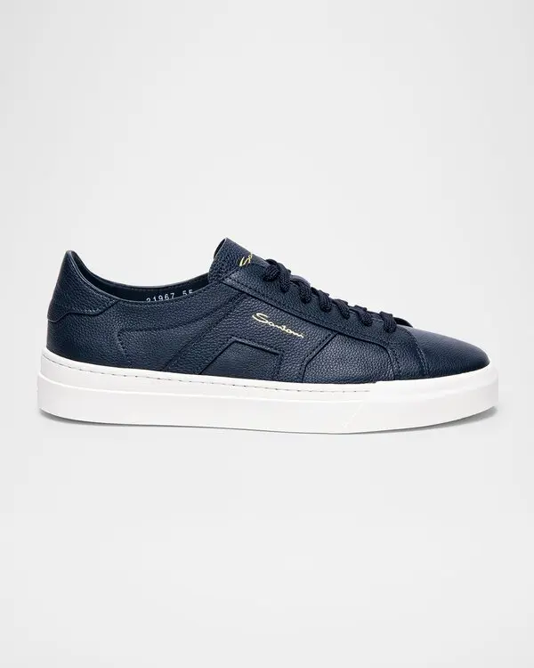 Santoni Dbs Leather Low-top Sneakers - Blue